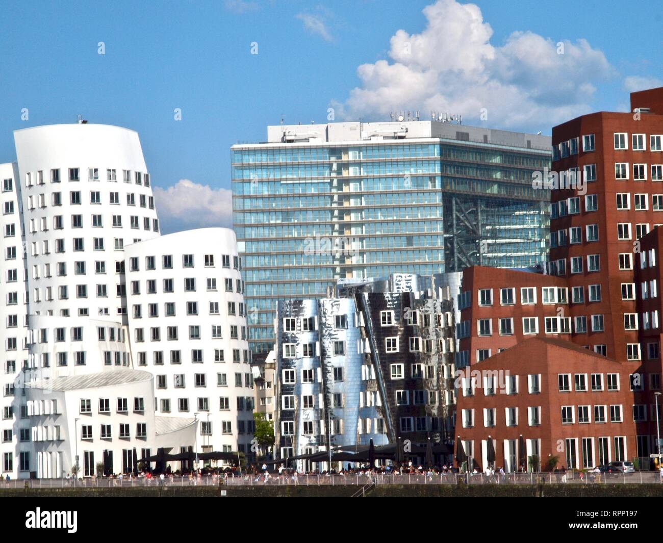 Gehry building at the media harbor of Duesseldorf in Germany Stock ...