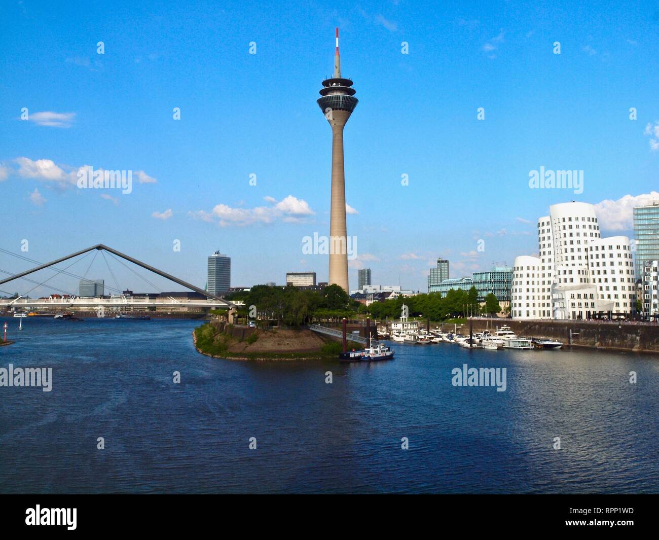 Gehry building at the media harbor of Duesseldorf in Germany Stock ...