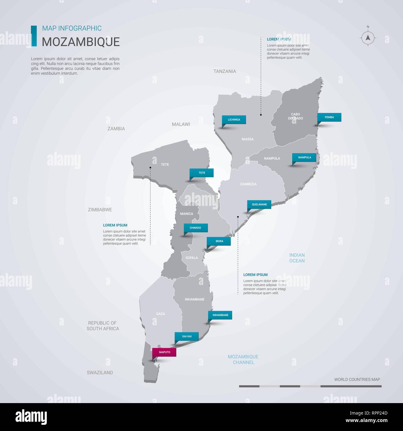 Mozambique political map capital maputo hi-res stock photography and ...