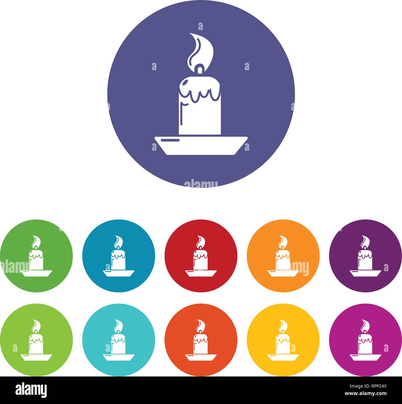 Candle icons set vector color Stock Vector Image & Art - Alamy