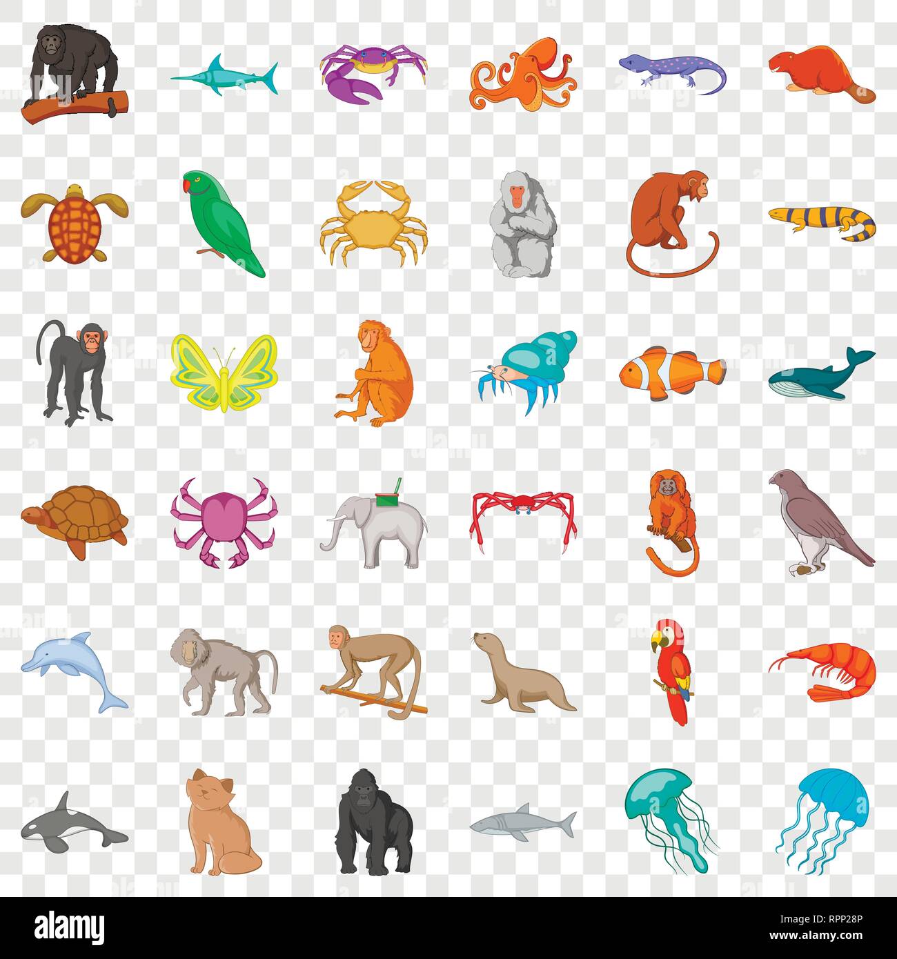 Wildlife icons set, cartoon style Stock Vector Image & Art - Alamy