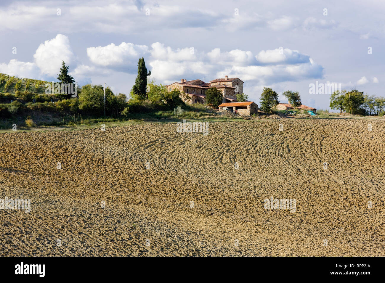 Farmhouse and Field Stock Photo - Alamy