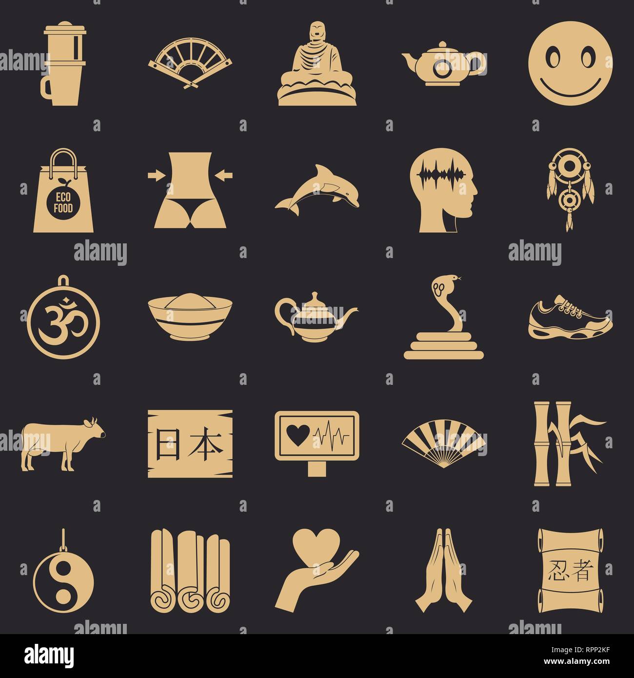 Buddhism icons set, simple style Stock Vector Image & Art - Alamy