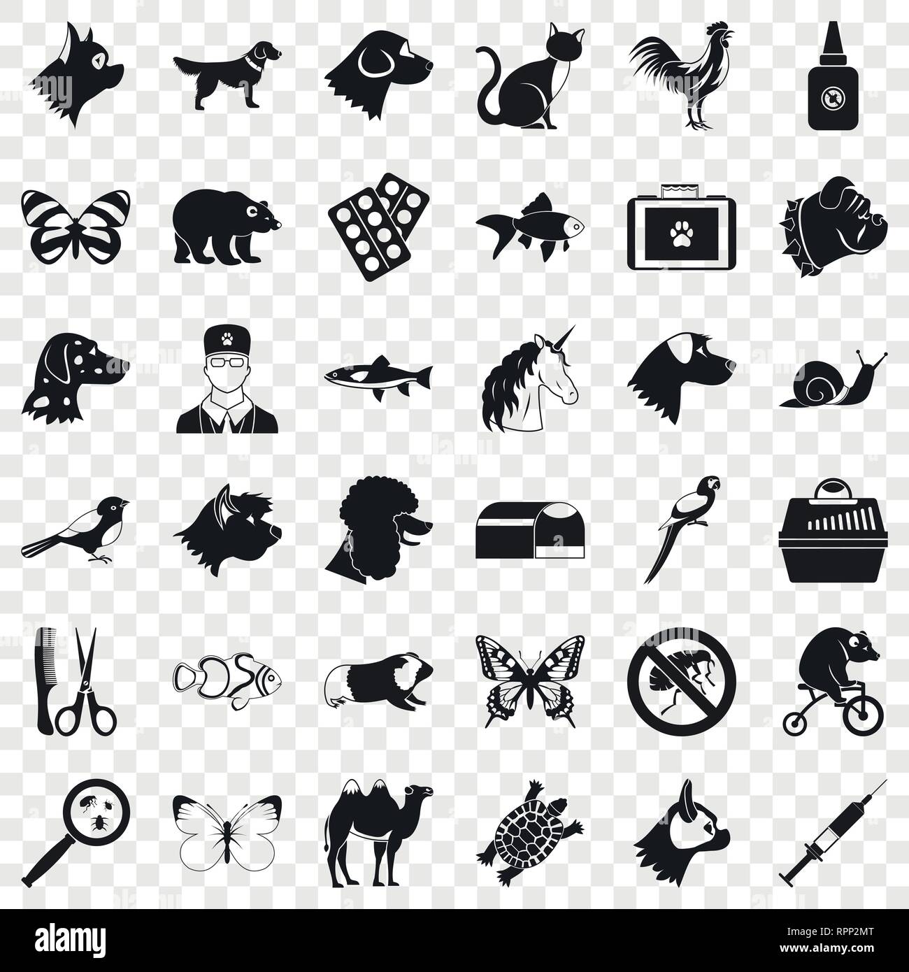 Animal icons set, simple style Stock Vector Image & Art - Alamy