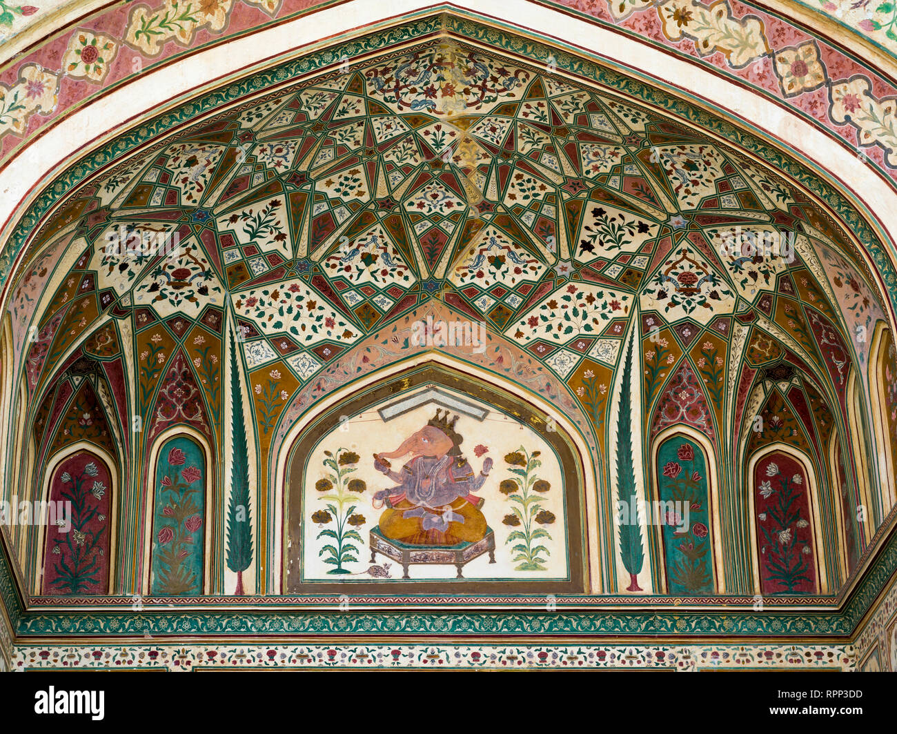 Details of arch at fort, Amber Fort, Jaipur, Rajasthan, India Stock ...