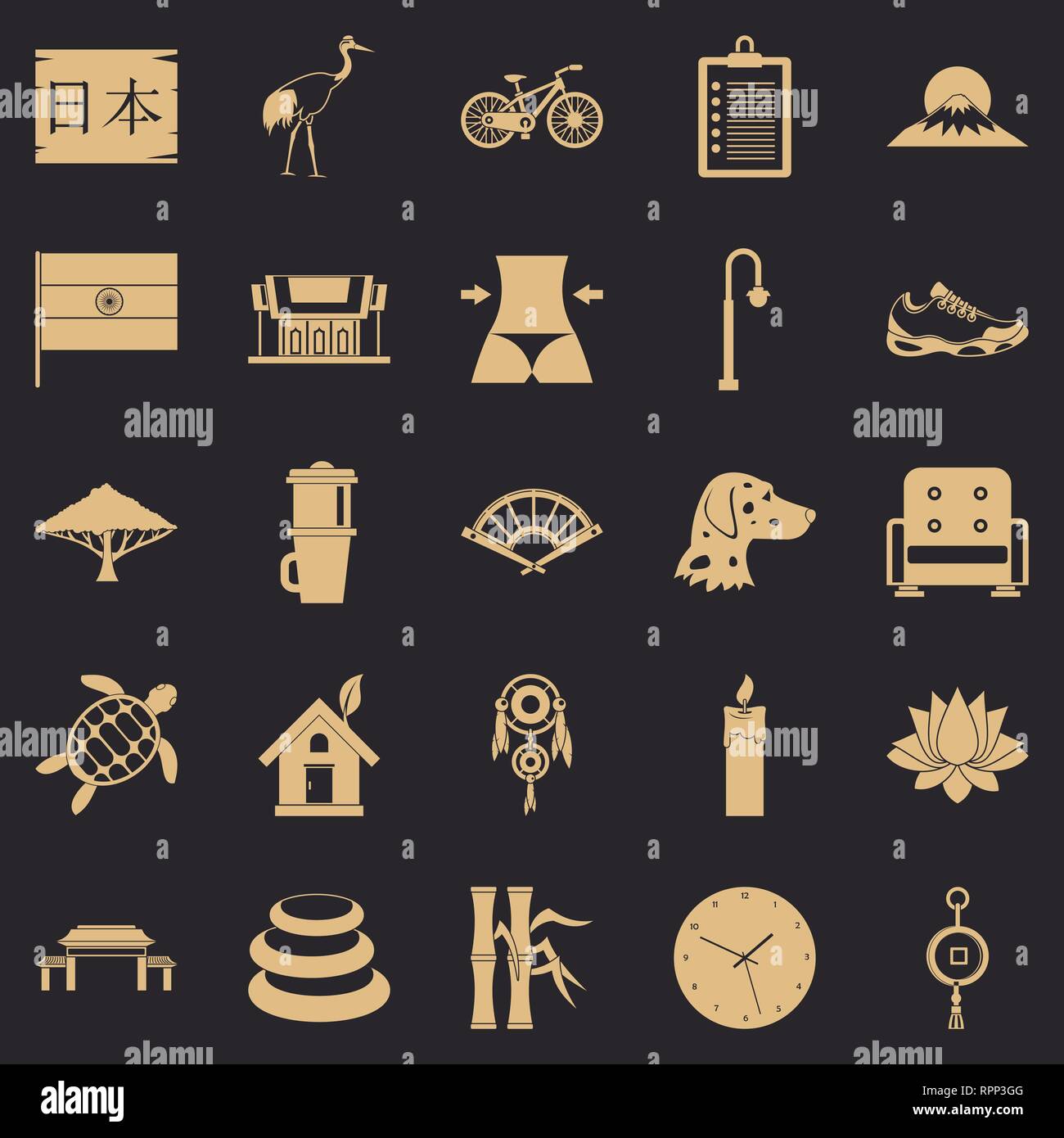 Japan icons set, simple style Stock Vector Image & Art - Alamy