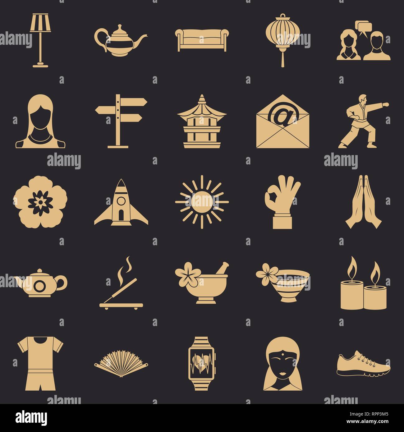 Asia icons set, simple style Stock Vector Image & Art - Alamy