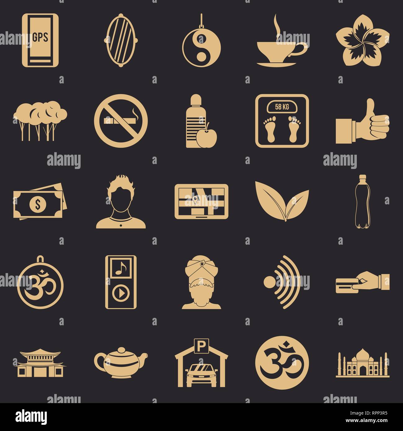 Asian culture icons set, simple style Stock Vector Image & Art - Alamy