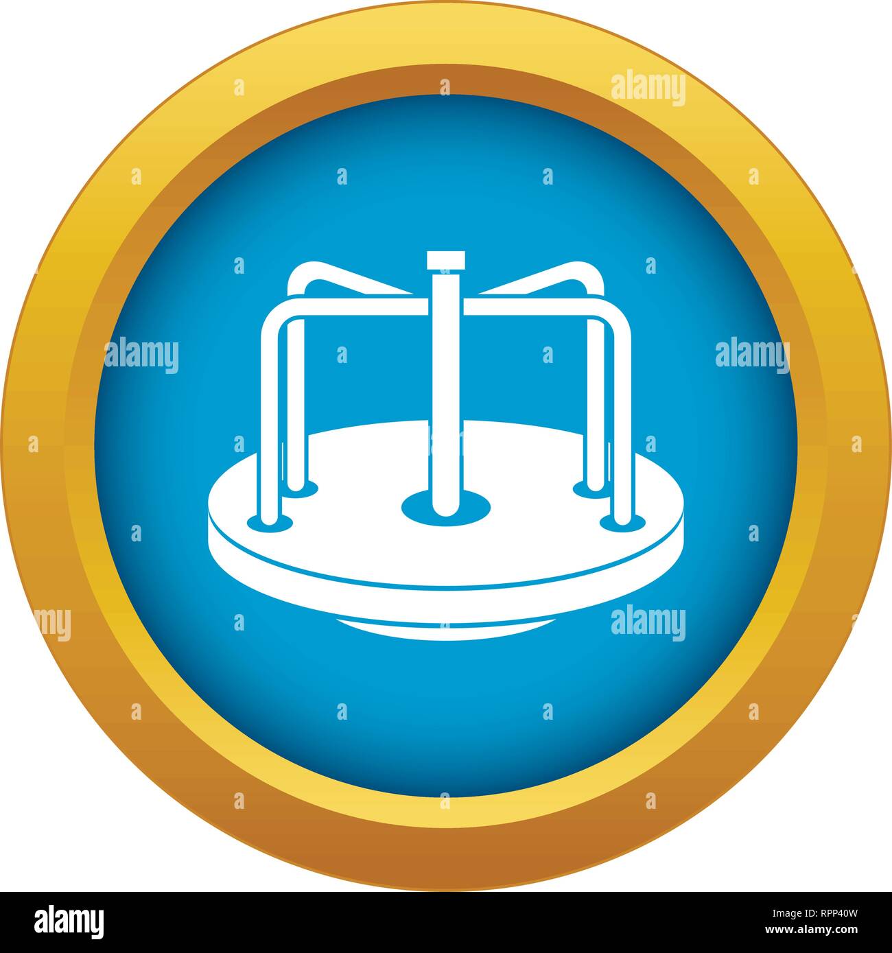 Children merry go round icon blue vector isolated Stock Vector Image ...