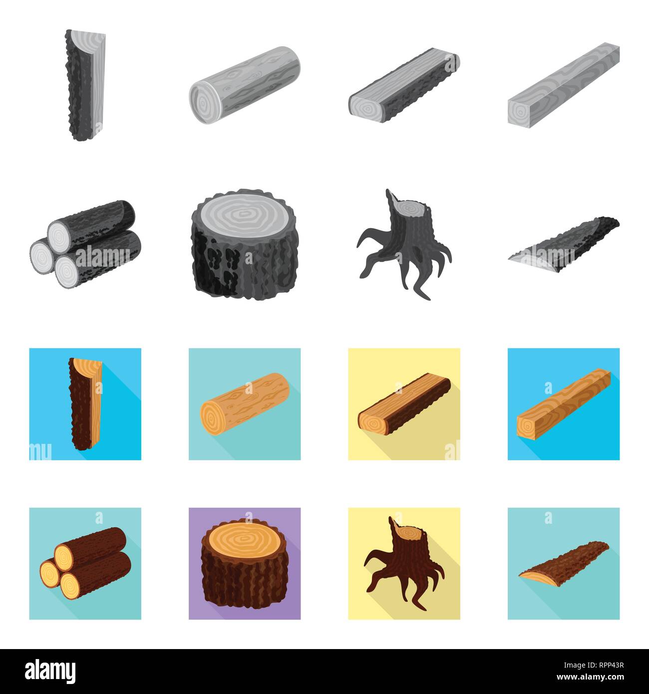 Stack cut birch firewood Stock Vector Images - Alamy