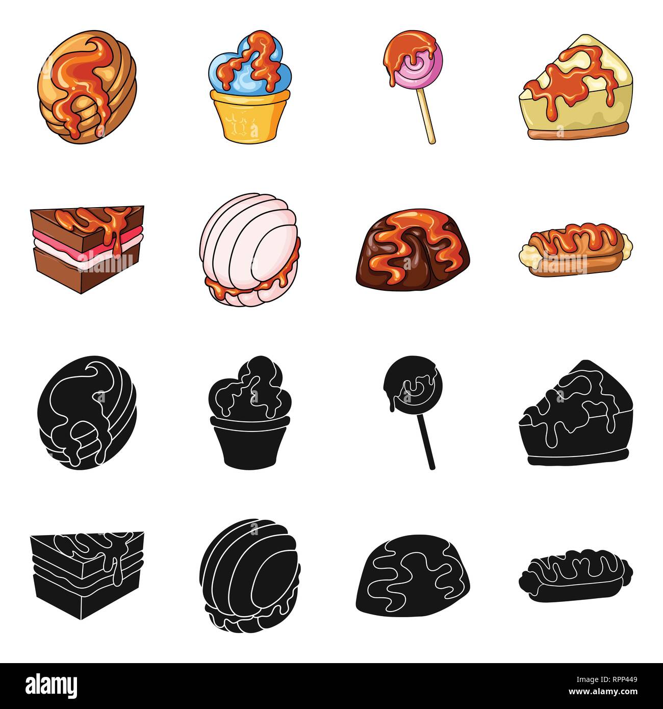 Vector illustration of confectionery and culinary logo. Collection of ...