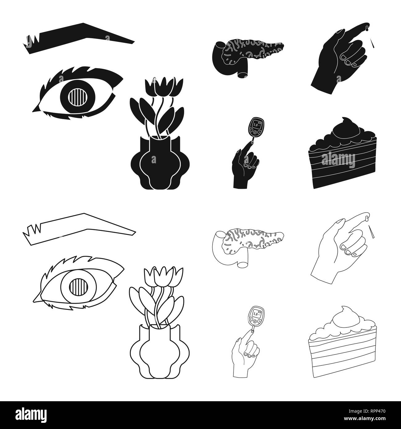 Vector design of diet and treatment sign. Collection of diet and ...