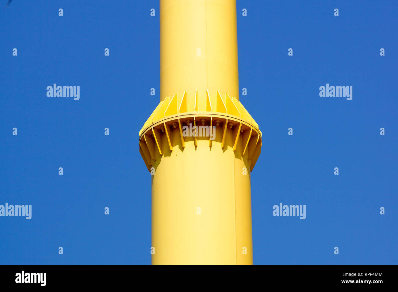 Nuts and bolts are fastener between concrete and high mast pole Stock ...