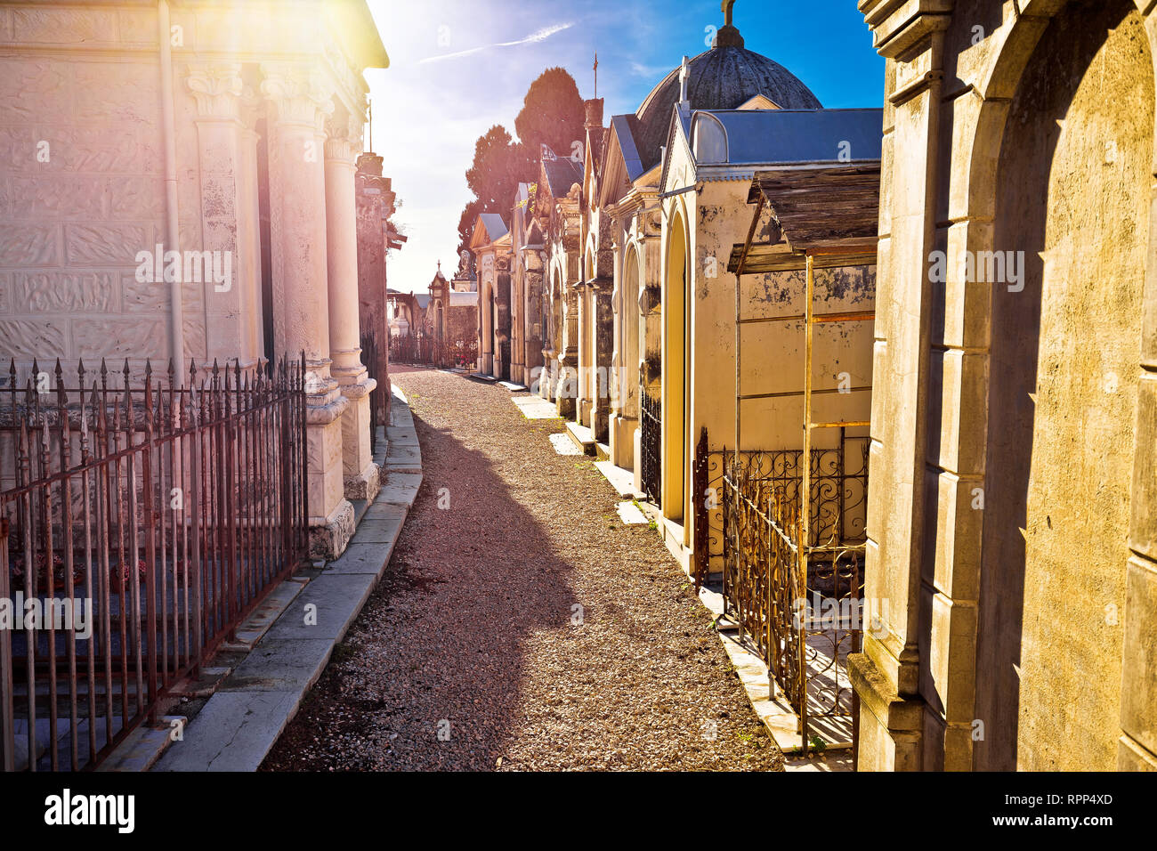 Historic graveyard of Menton walkway view, southern France Stock Photo ...