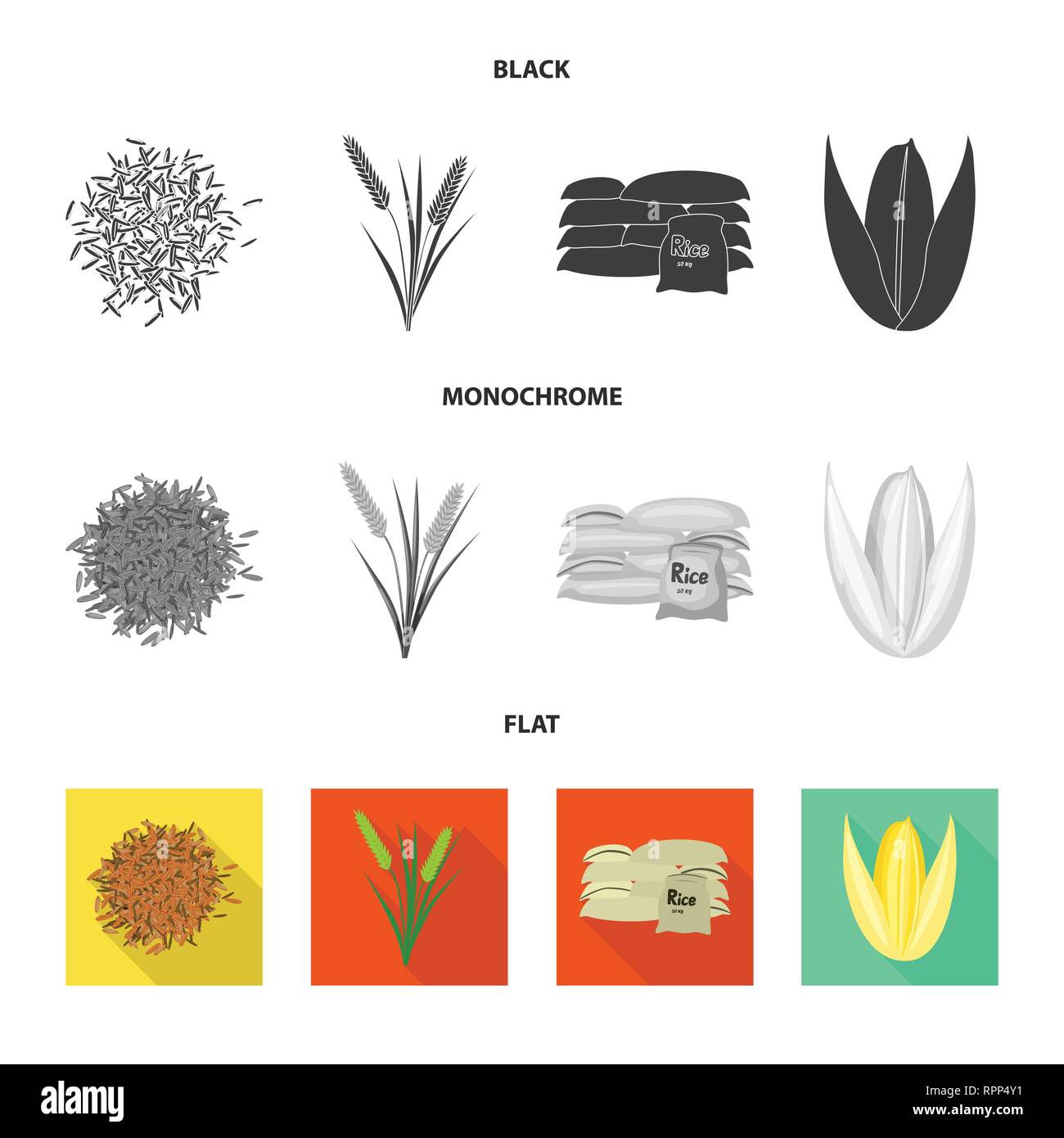 Vector illustration of crop and ecological icon. Collection of crop and ...