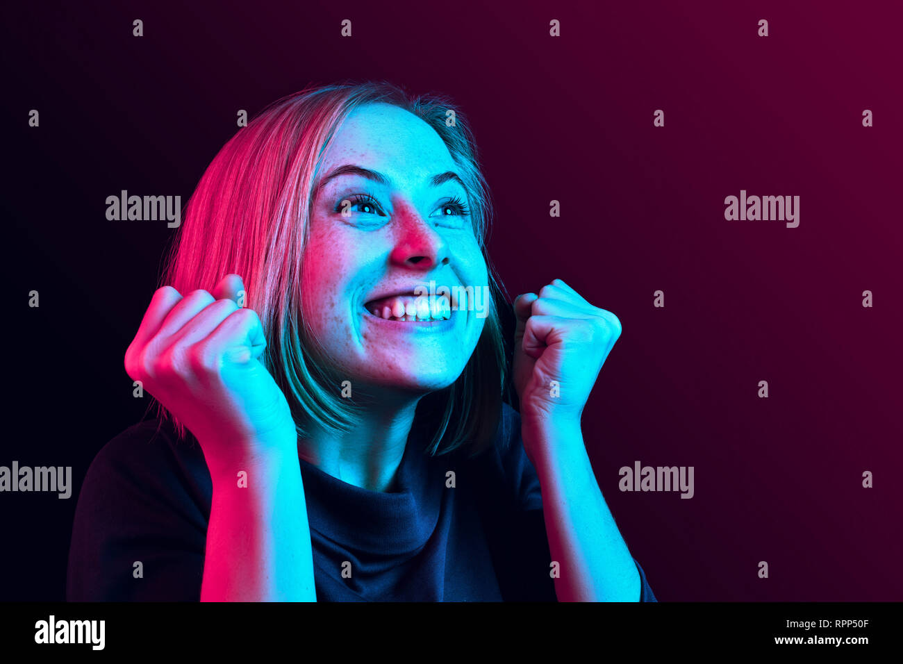 I won. Winning success happy woman celebrating being a winner. Dynamic ...