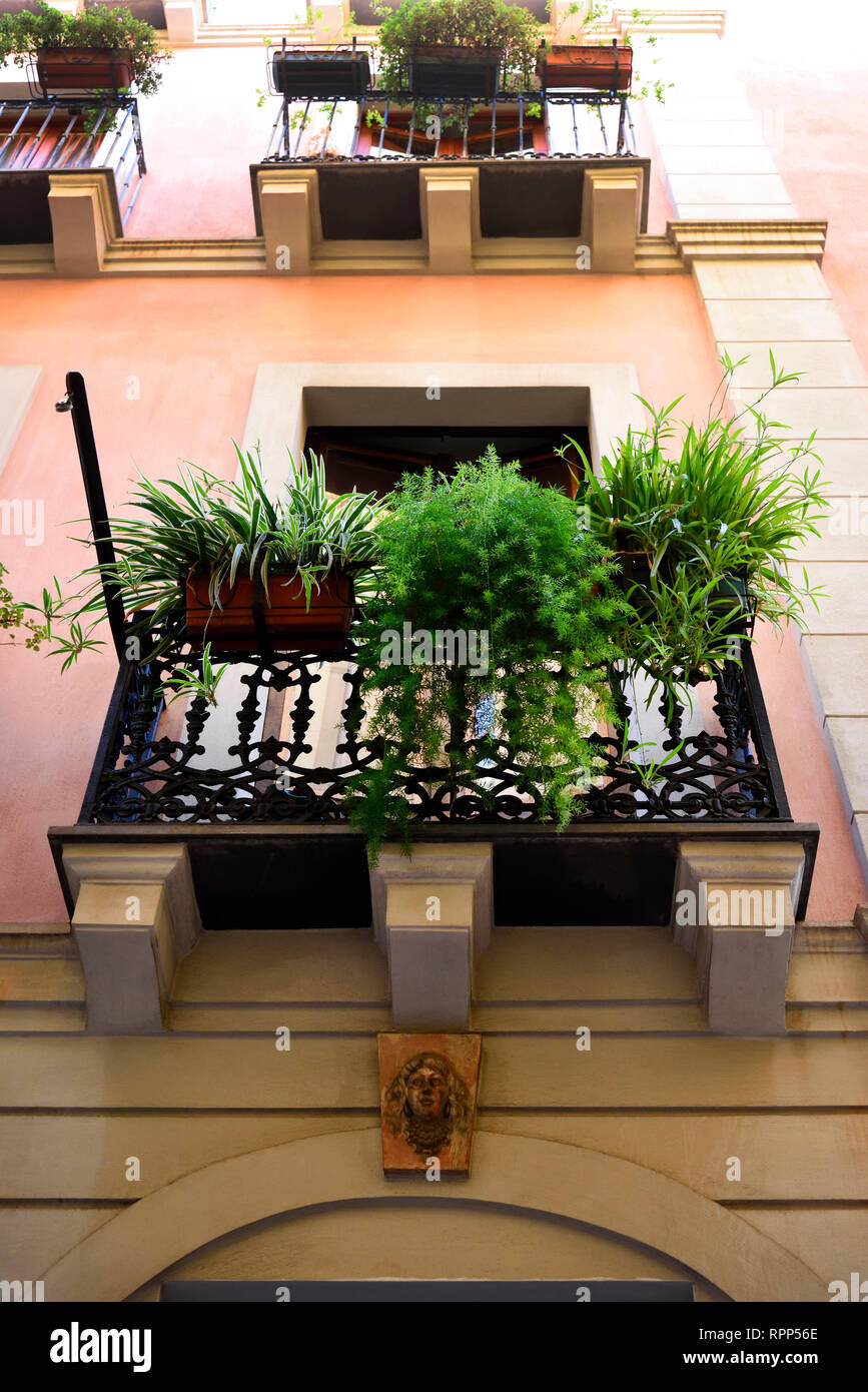 balconies and window boxes Stock Photo - Alamy