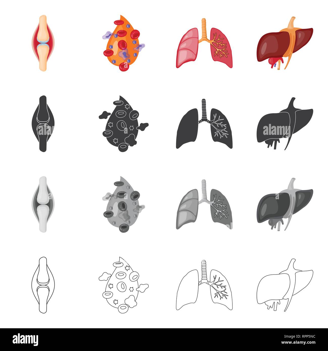 Vector illustration of biology and scientific sign. Collection of ...