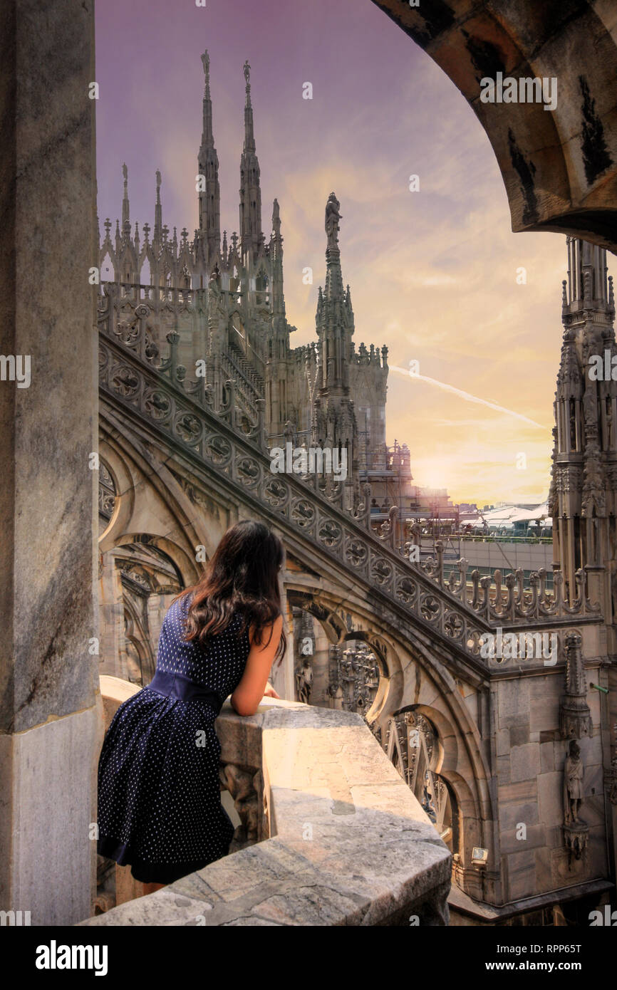 Nice view in the city of Milan in Italy (Europe Stock Photo - Alamy
