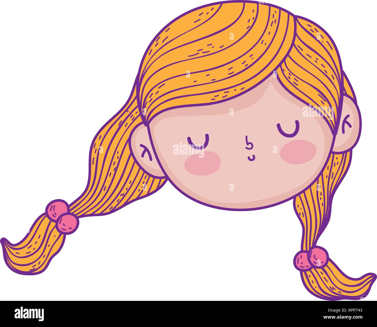 beautiful little girl head character Stock Vector Image & Art - Alamy