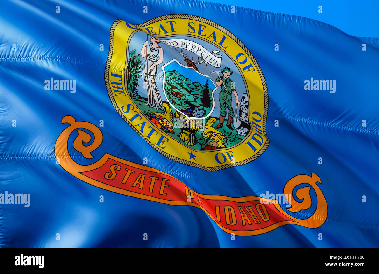 Idaho flag. 3D Waving USA state flag design. The national US symbol of ...