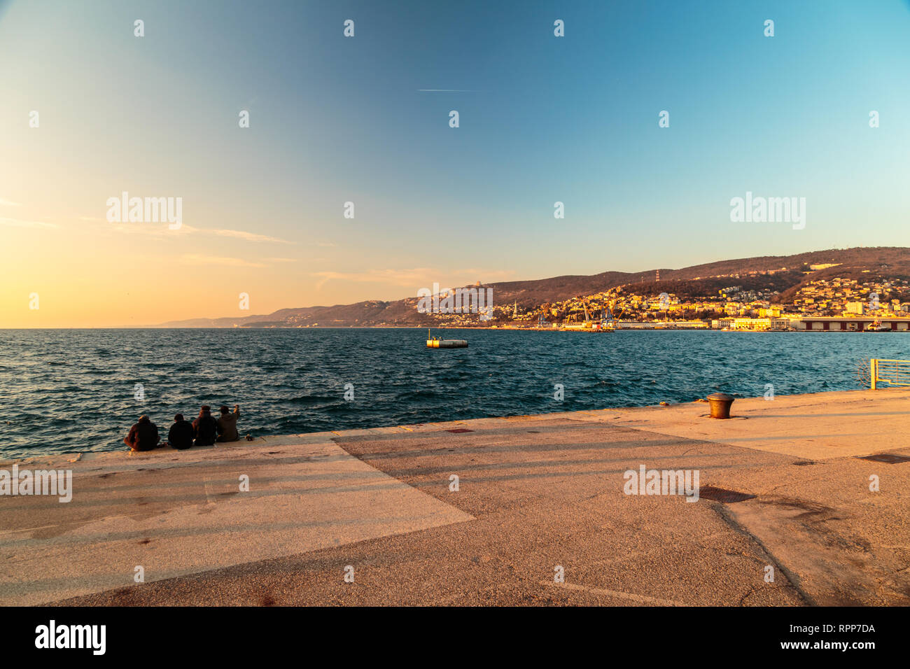 winter evening in the gulf of Trieste Stock Photo - Alamy
