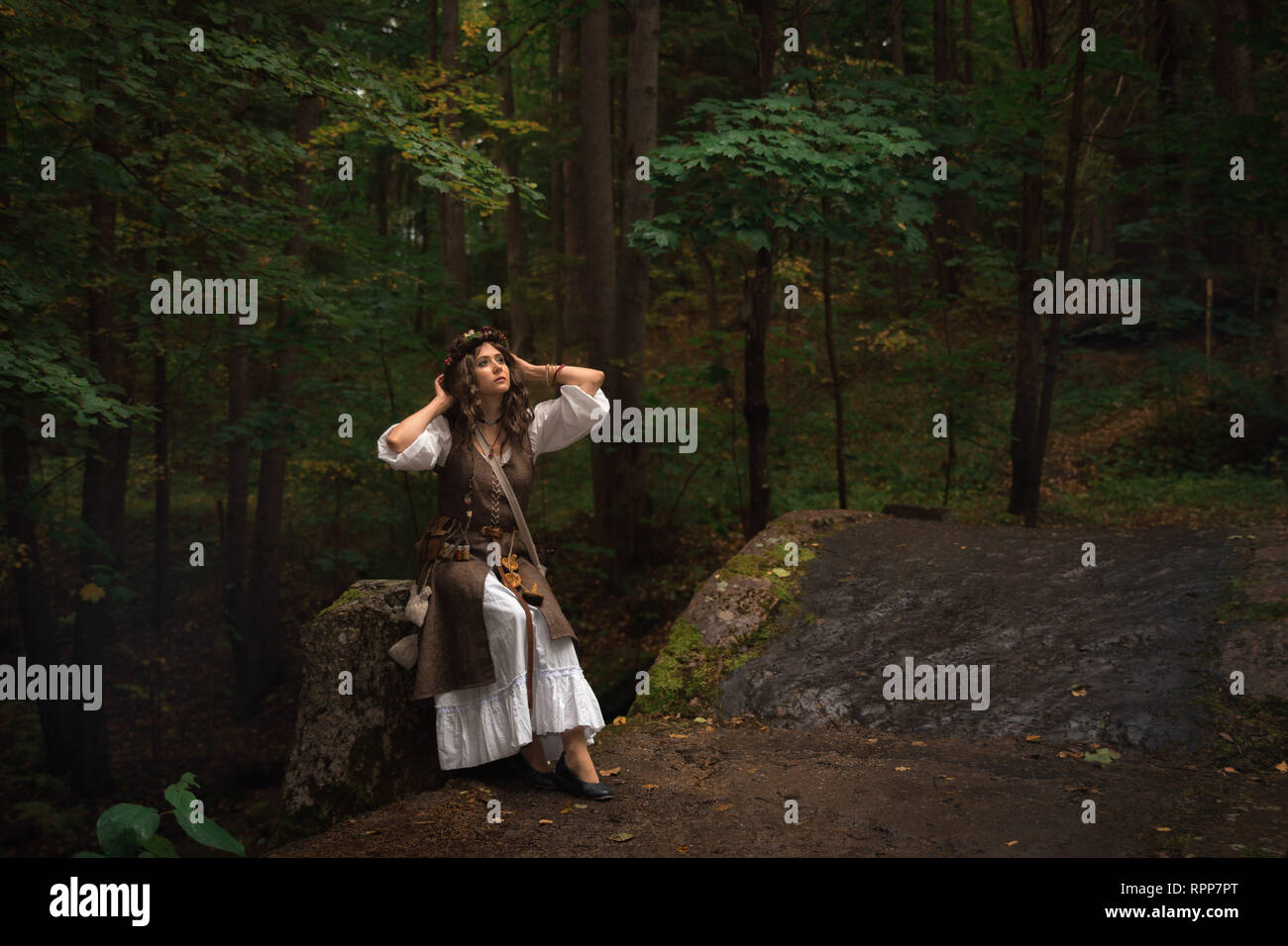 Young witch in the autumn hi-res stock photography and images - Alamy