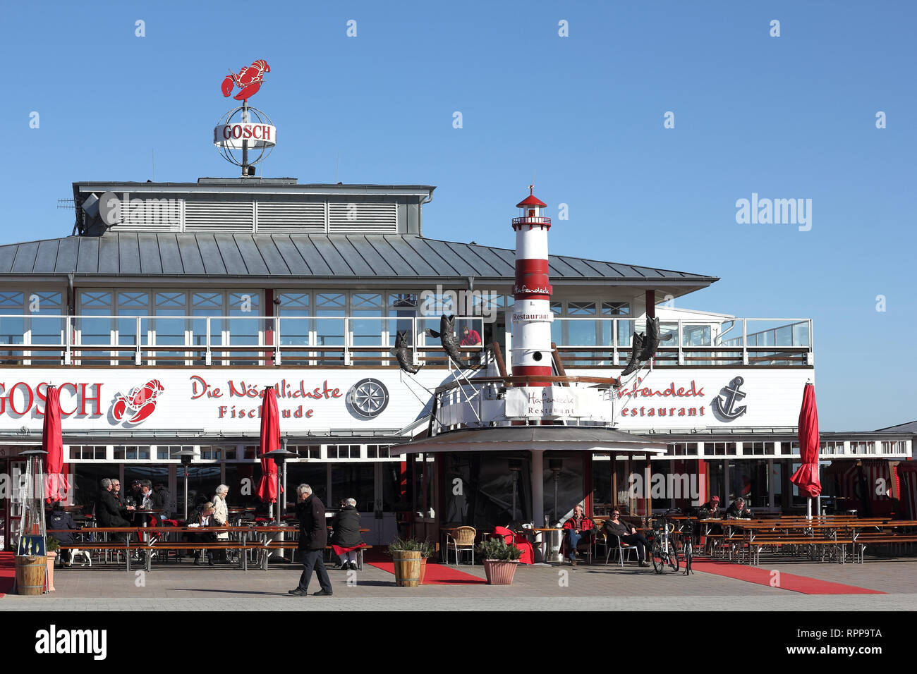 Fish restaurant in the harbour of List on Sylt Stock Photo - Alamy