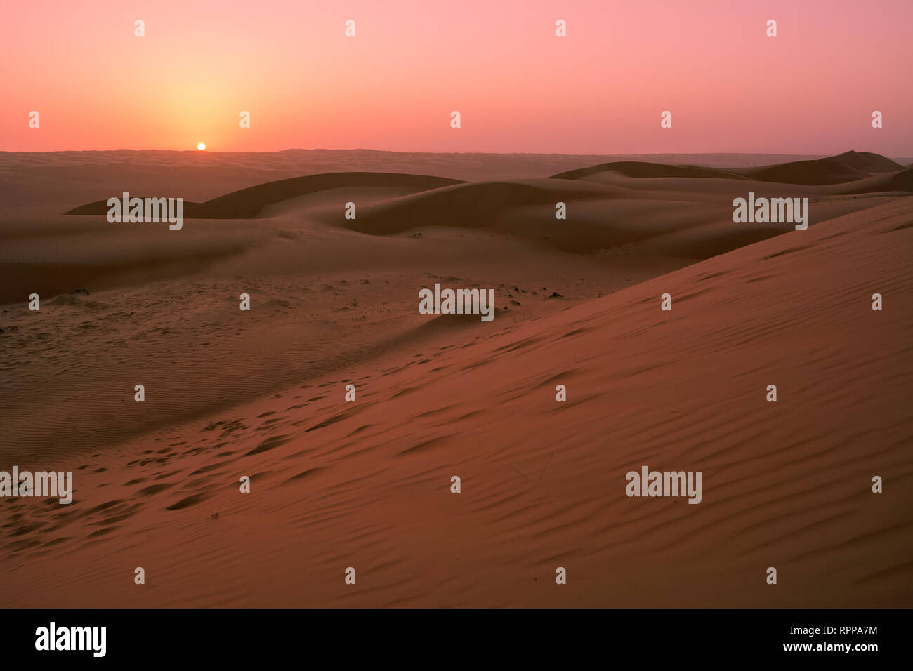Dunes of the Wahiba Sand Desert at dawn (Oman Stock Photo - Alamy