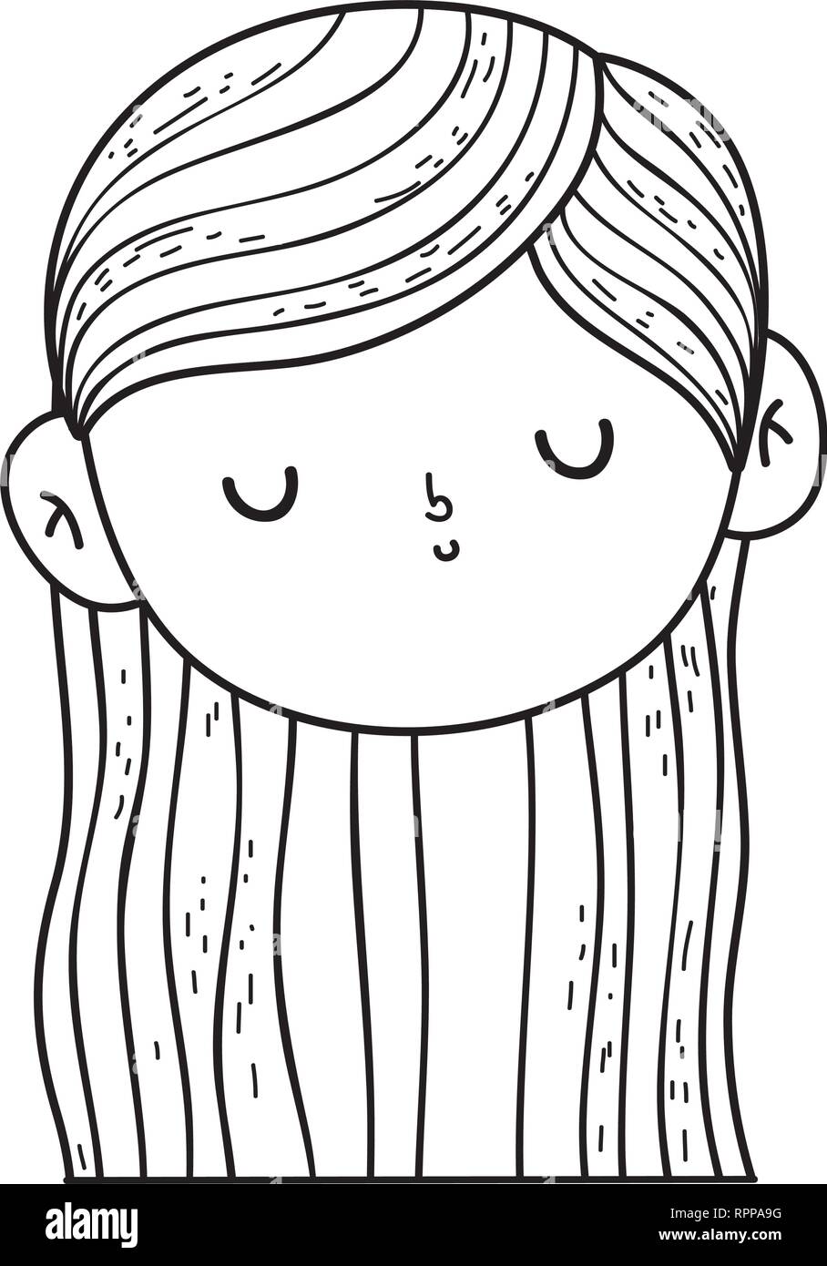 beautiful little girl head character Stock Vector Image & Art - Alamy