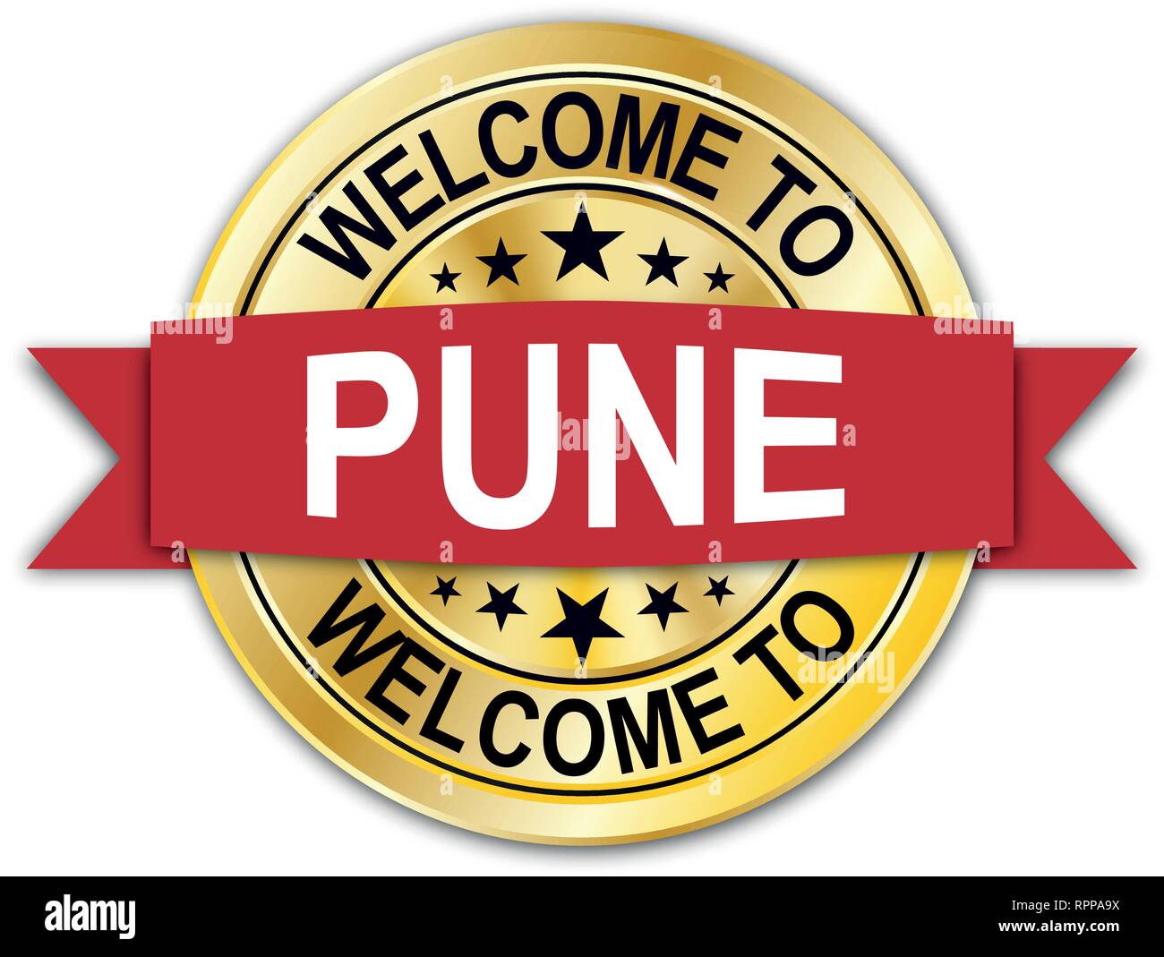 welcome to pune gold medal seal emblem Stock Vector Image & Art - Alamy