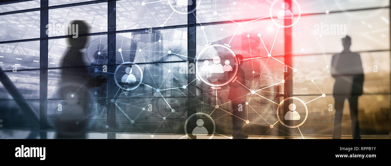 People relation and organization structure. Social media. Business and ...