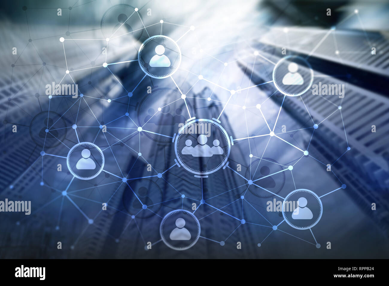 People relation and organization structure. Social media. Business and ...