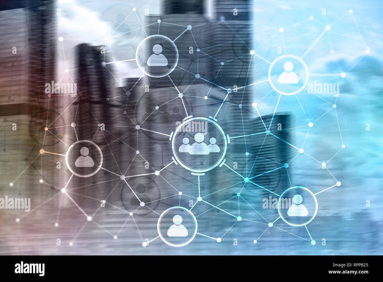 People relation and organization structure. Social media. Business and ...