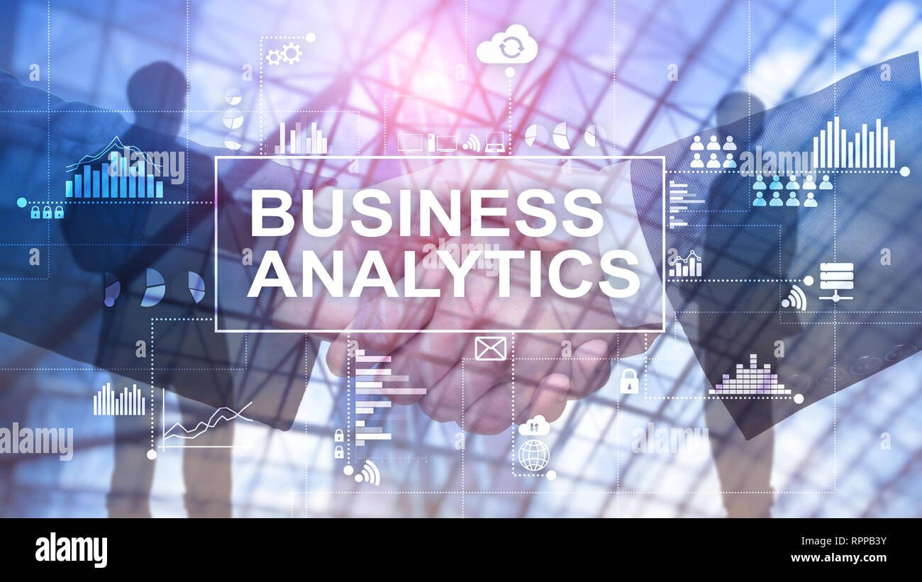 Business analytics concept on double exposure background Stock Photo ...