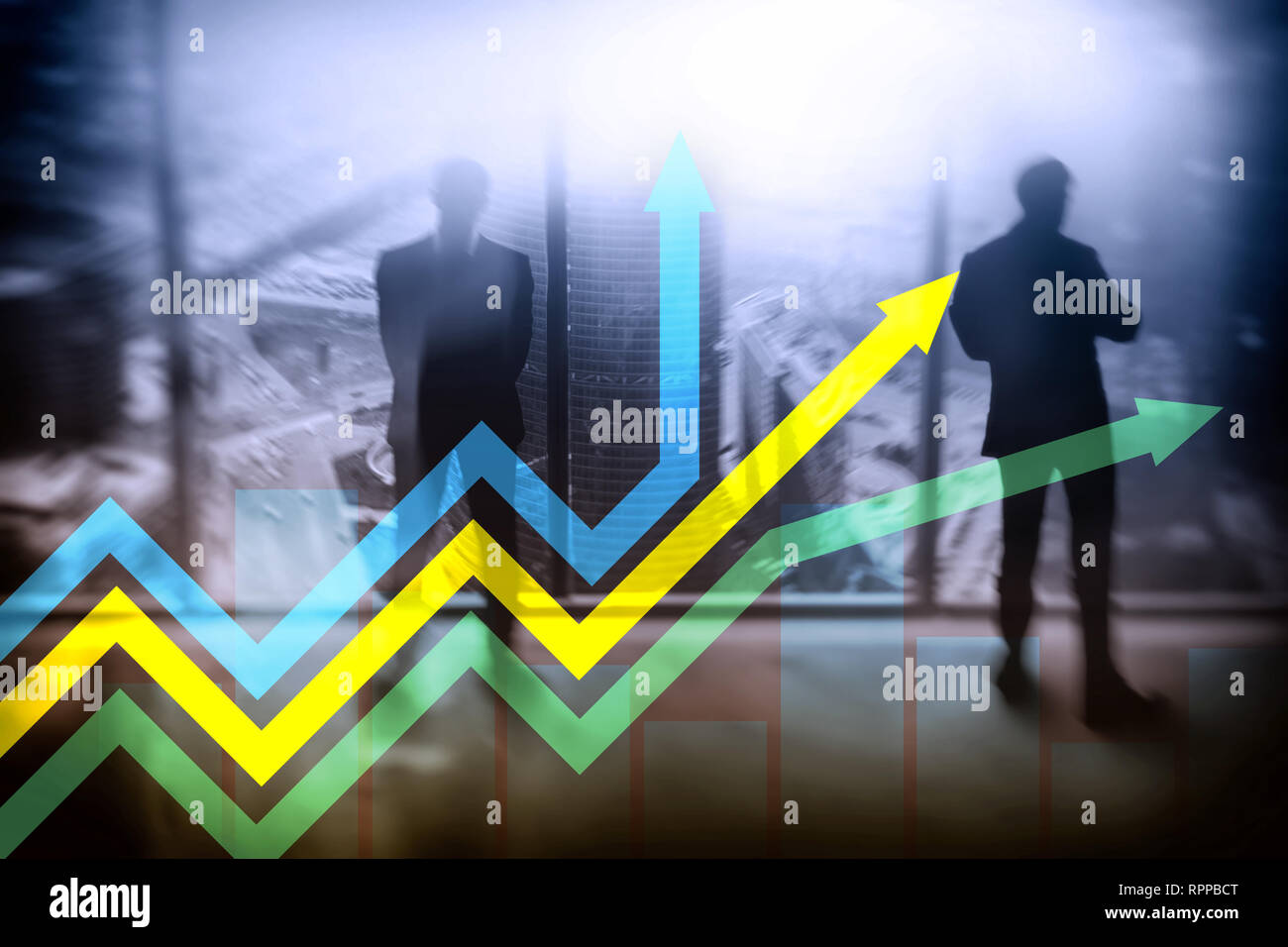 Financial growth arrows graph. Investment and trading concept Stock ...