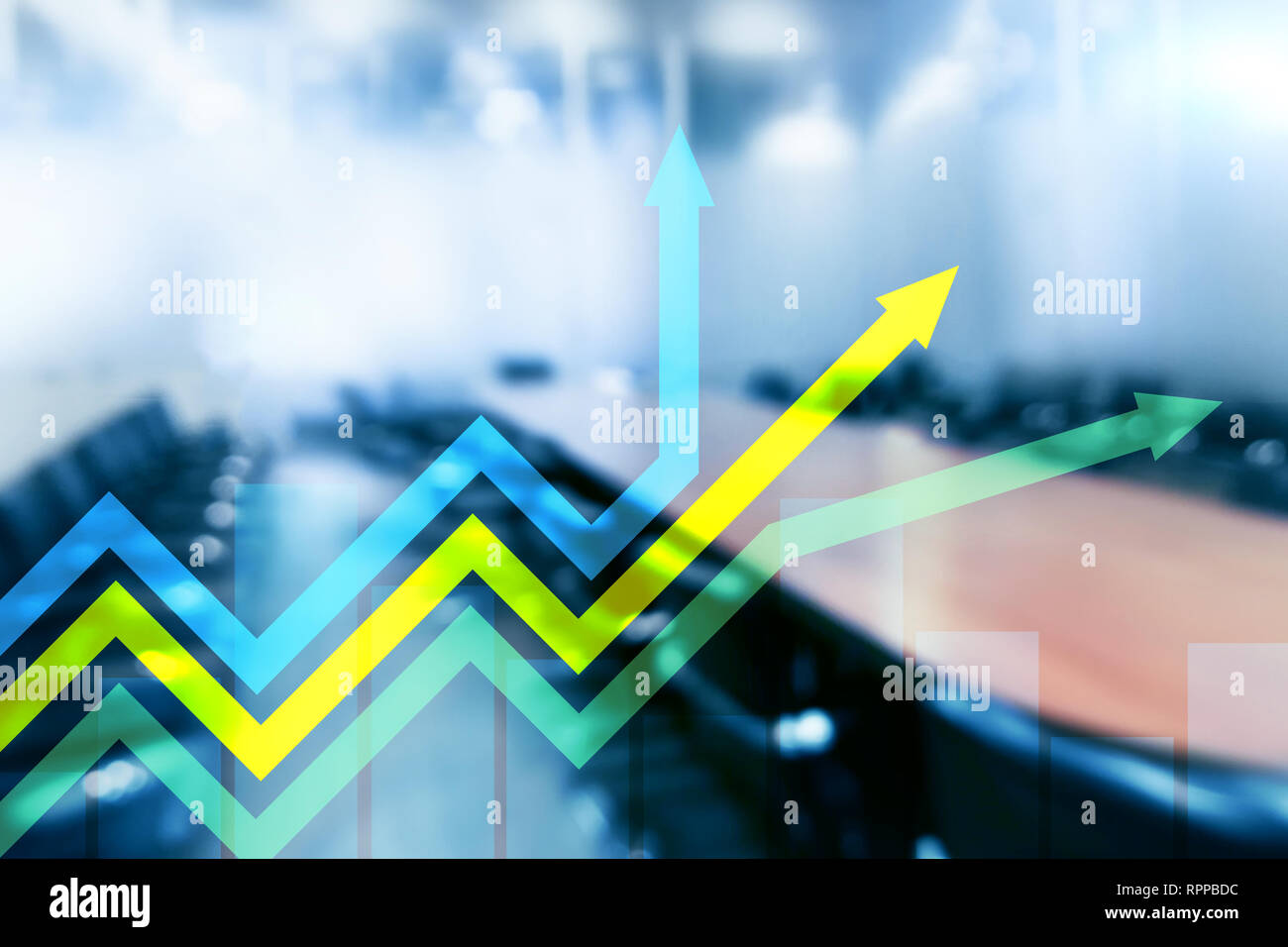 Financial growth arrows graph. Investment and trading concept Stock ...