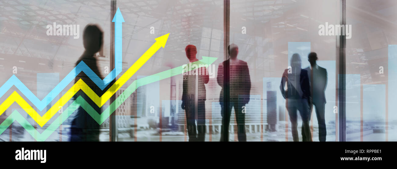 Financial growth arrows graph. Investment and trading concept Stock ...