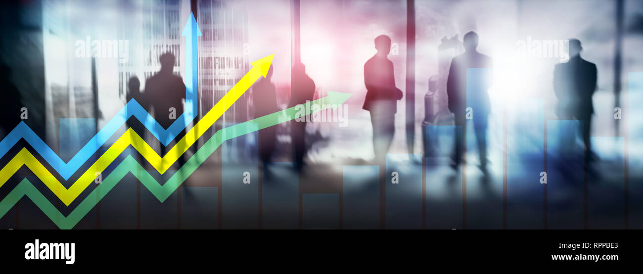 Financial growth arrows graph. Investment and trading concept Stock ...