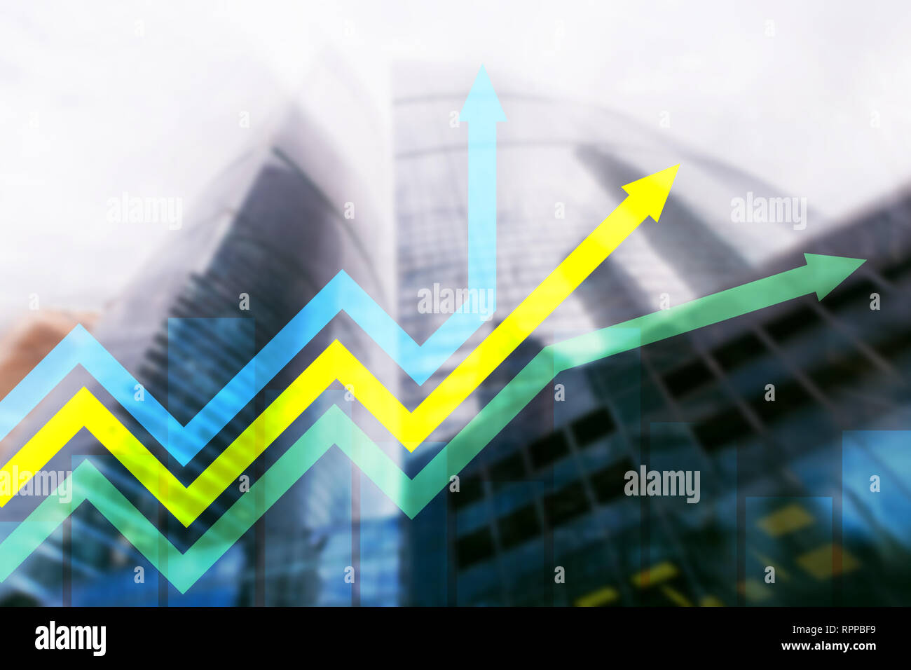 Financial growth arrows graph. Investment and trading concept Stock ...