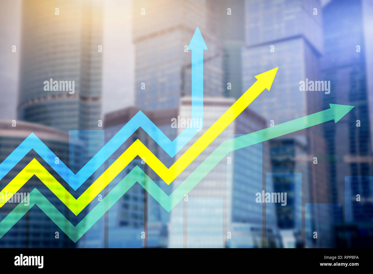 Financial growth arrows graph. Investment and trading concept Stock ...