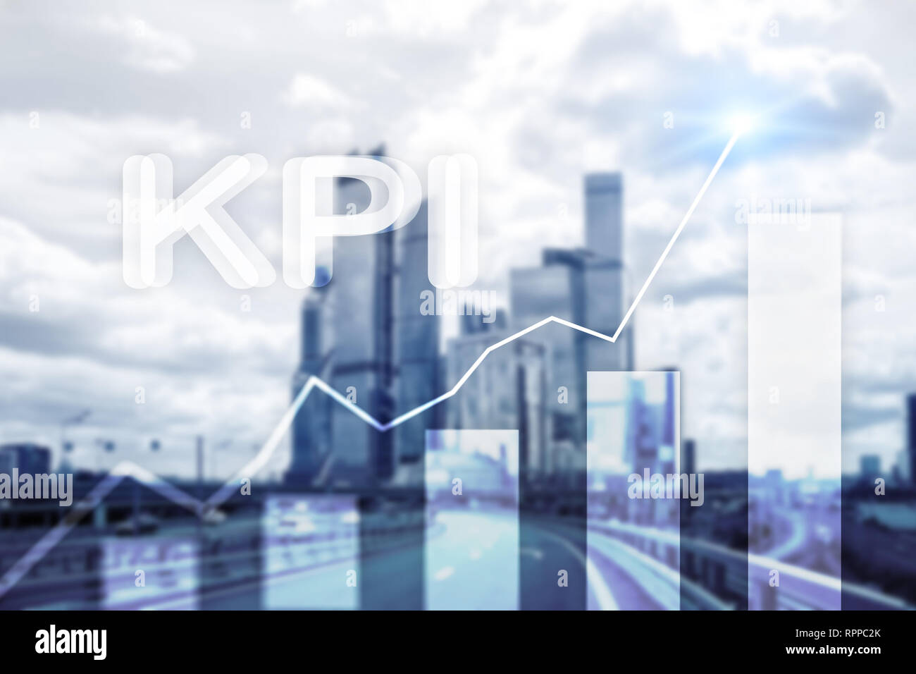 KPI - Key performance indicator graph on blurred background Stock Photo ...