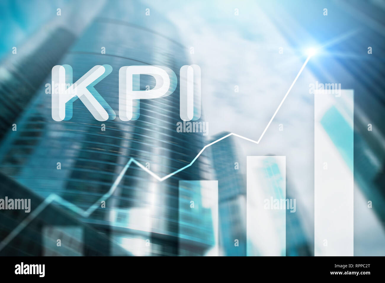 KPI - Key performance indicator graph on blurred background Stock Photo ...