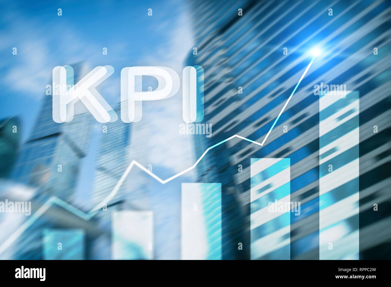 KPI - Key performance indicator graph on blurred background Stock Photo ...