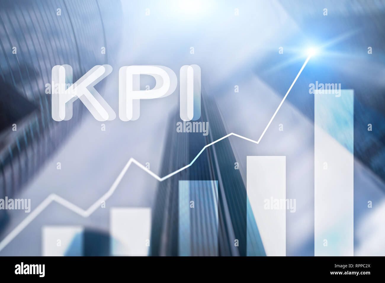 KPI - Key performance indicator graph on blurred background Stock Photo ...