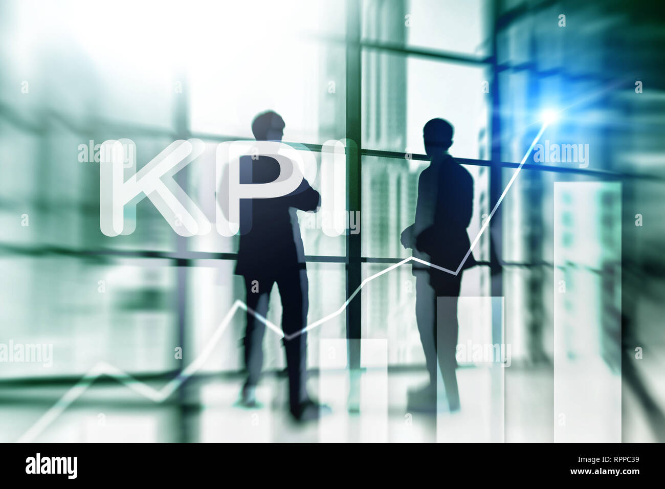 KPI - Key performance indicator graph on blurred background Stock Photo ...