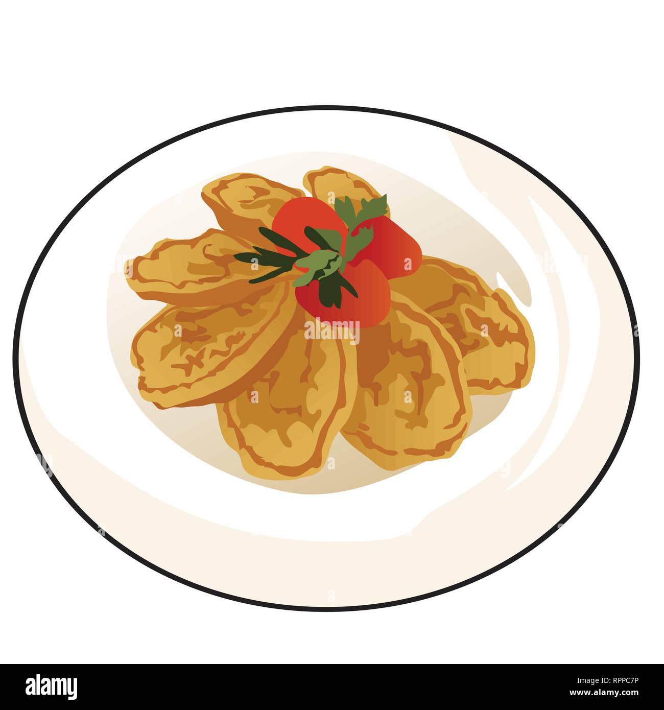 Carnival dessert on plate Stock Vector Images - Alamy