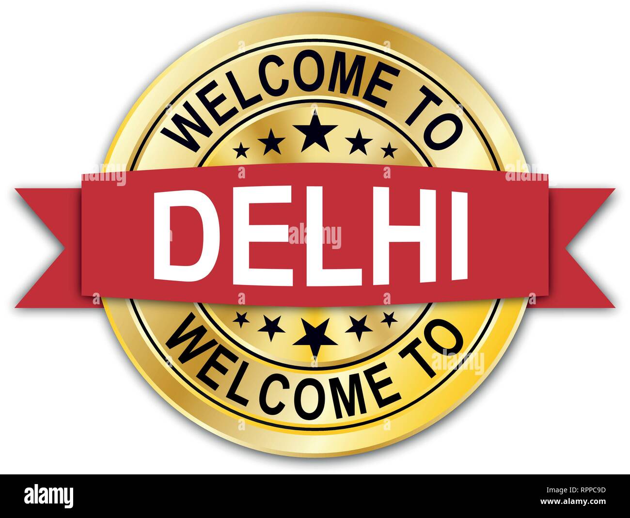 welcome to dehli gold medal seal emblem Stock Vector Image & Art - Alamy