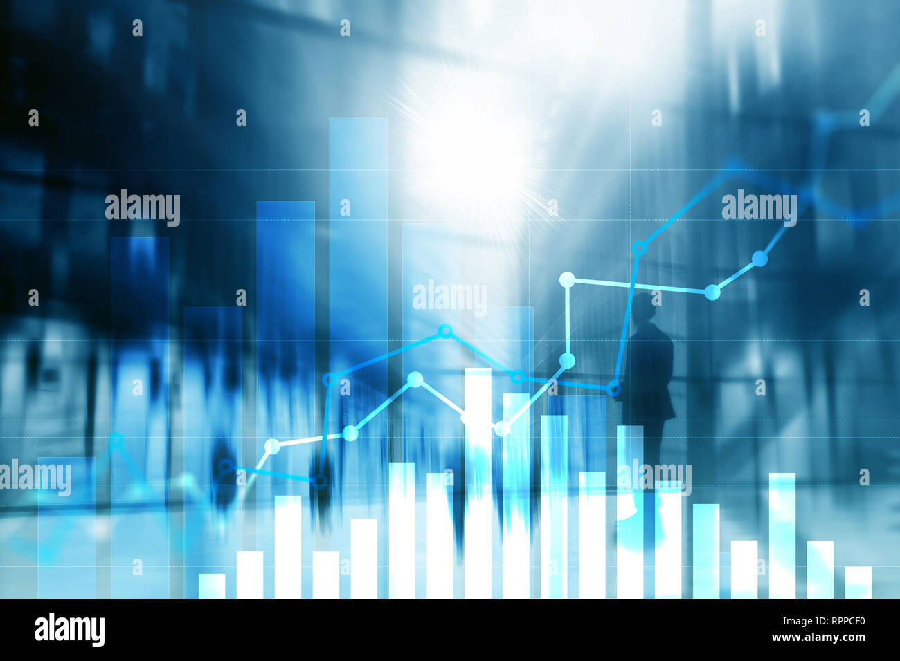 Financial growth graph. Sales increase, marketing strategy concept ...