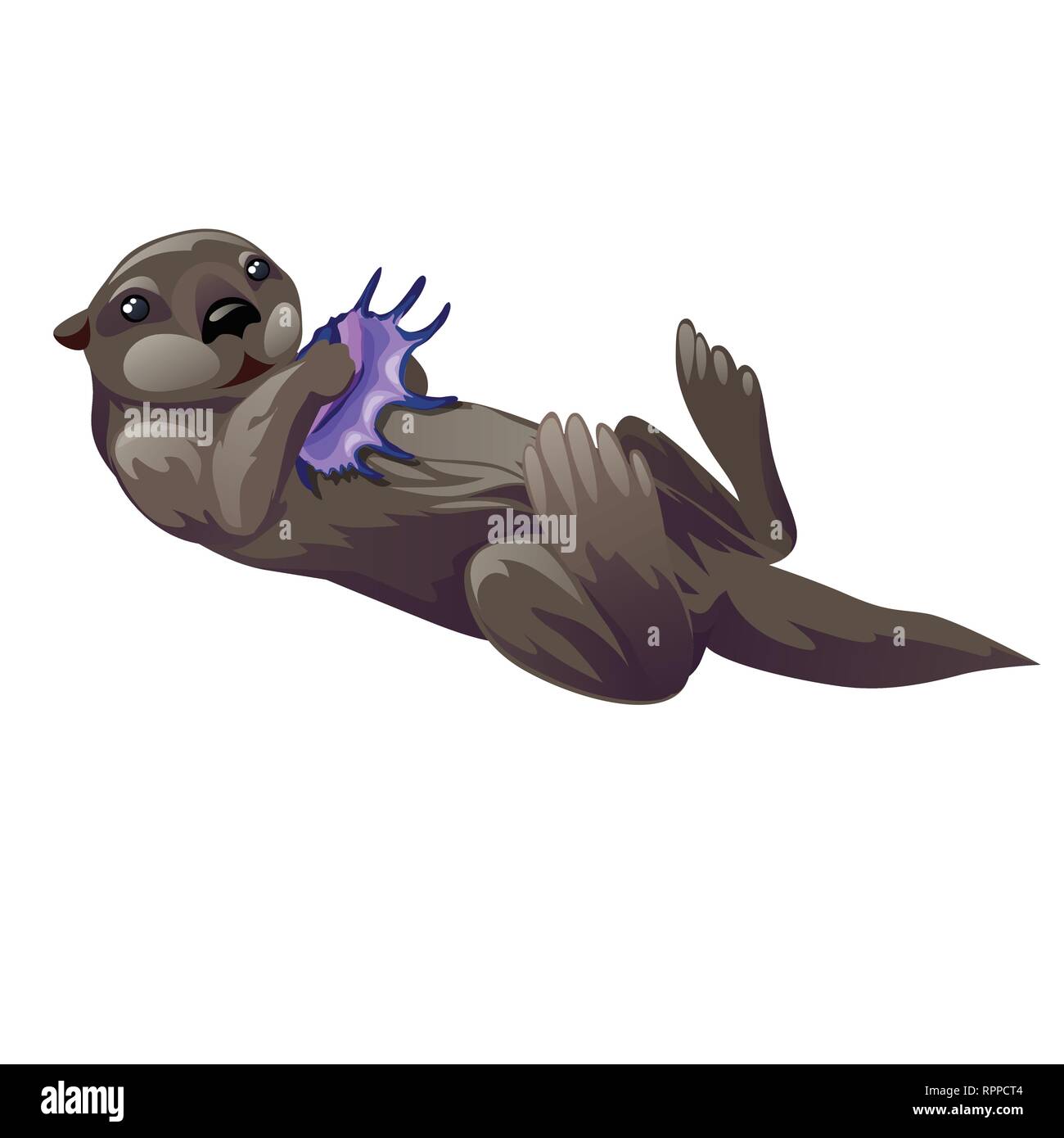 Cute Sea Otter Cartoon